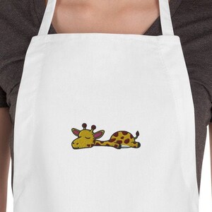 Embroidered Lazy Giraffe Apron, Giraffe Lover, Giraffe Gift, Cute ...