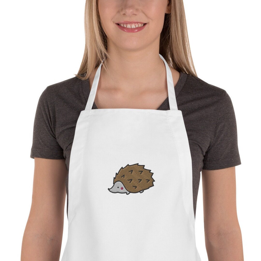 Embroidered Hedgehog Apron, Hedgehog Lover, Hedgehog Gift, Cute ...