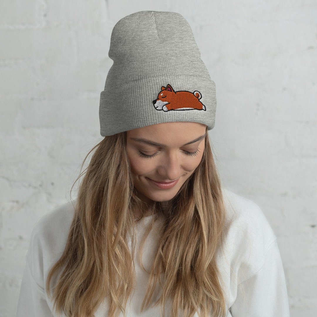 Cuffed Shiba Inu Beanie, Shiba Inu Lover, Shiba Inu Gift, Shiba Inu Hat ...