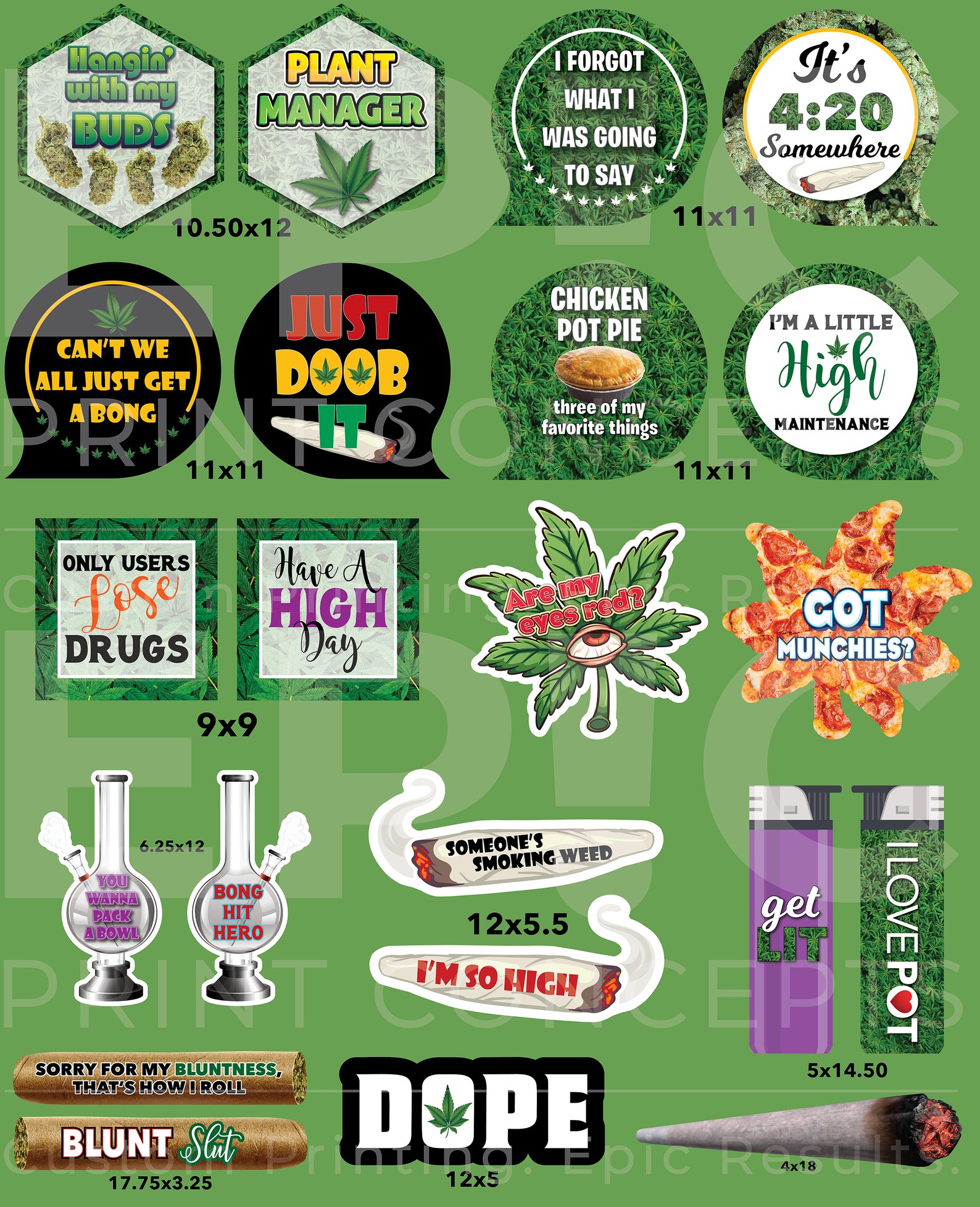 Marijuana Prop Bundle Pot PVC Signs Prop Signs Photo | Etsy