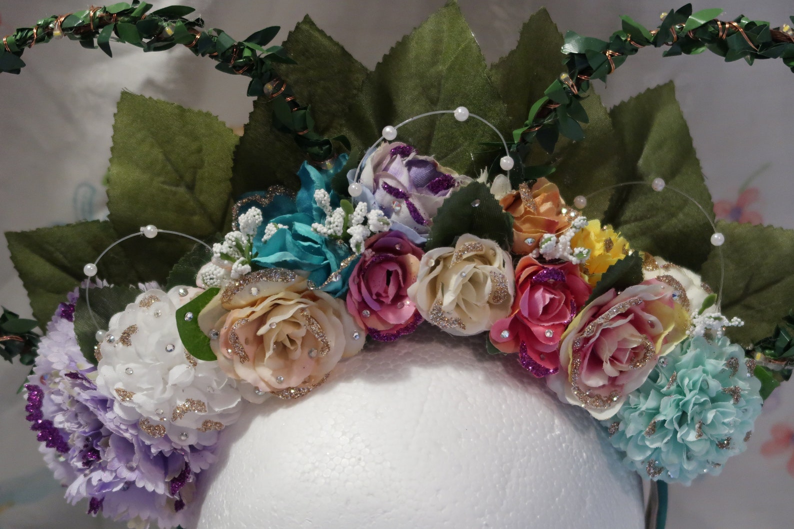 Wired Flower Ears/wired Flower Ears Headband/mickey - Etsy
