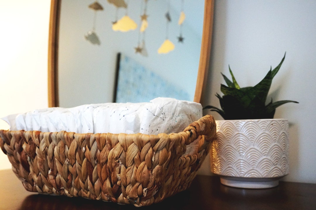 Small Rectangle Seagrass Storage Montessori Tray Basket With Handles - Etsy