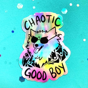 Chaotic Good Boy D&D Holographic Vinyl Sticker, Dungeons and Dragons ...