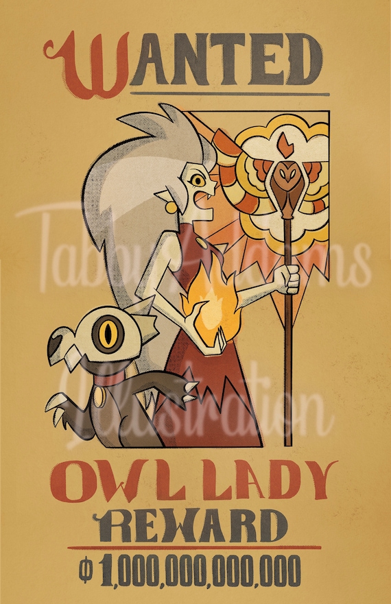 Owl Lady Mini Wanted Poster 5x7 Mini Print Free US Shipping | Etsy