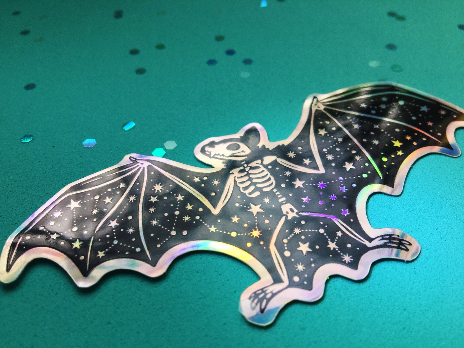 Holographic Star Bat Constellation Sticker 2 Sizes Vinyl - Etsy