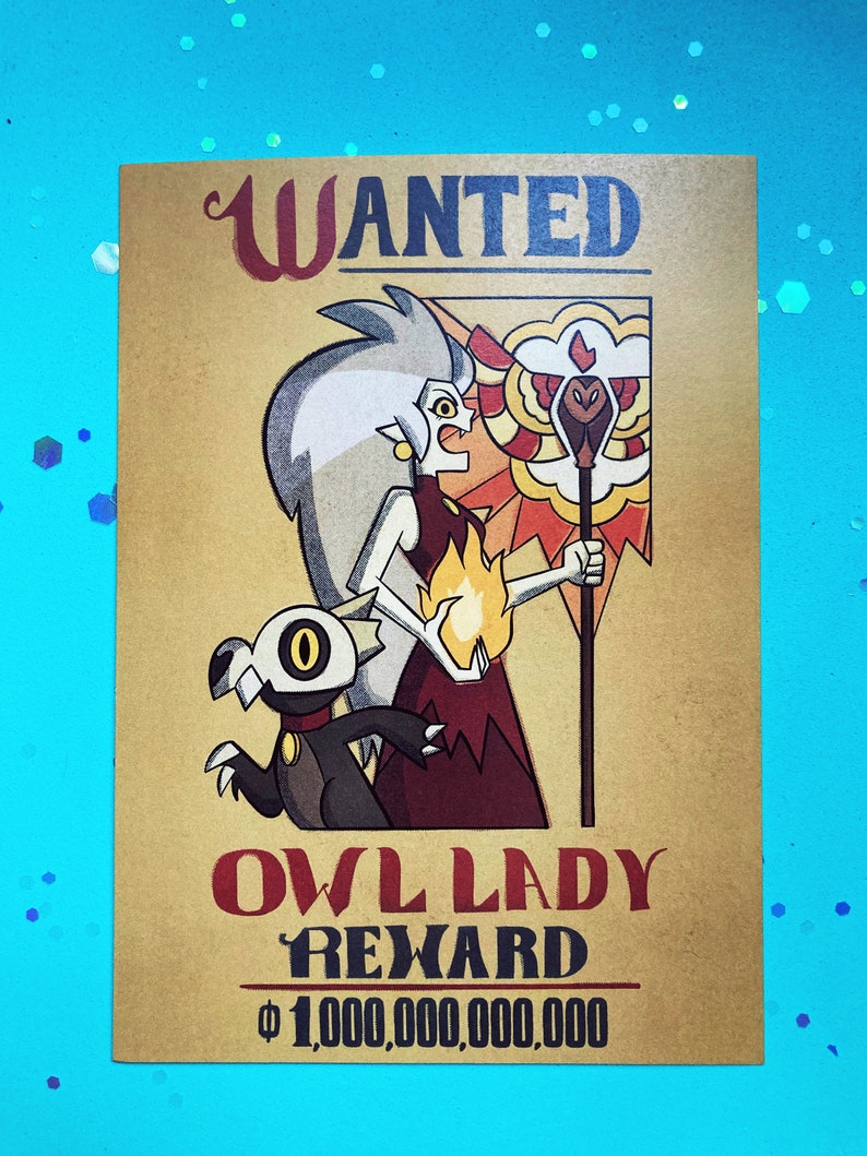Owl Lady Mini Wanted Poster 5x7 Mini Print Free US Shipping | Etsy