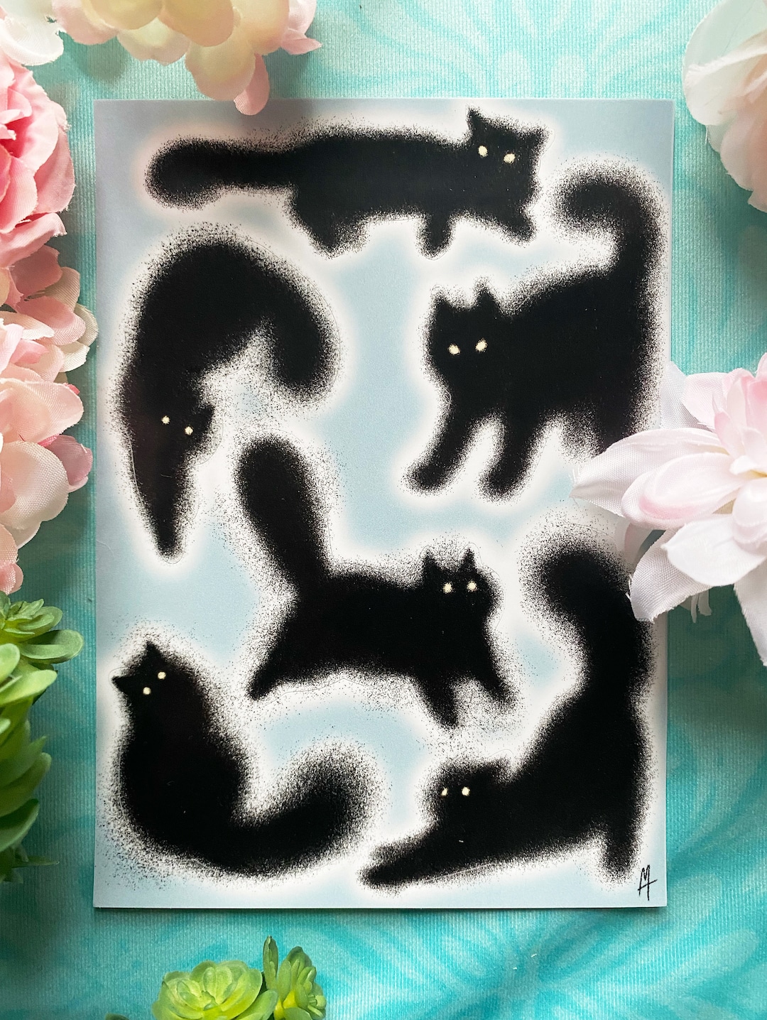 Fuzzy Cats Sticker Sheet - Etsy