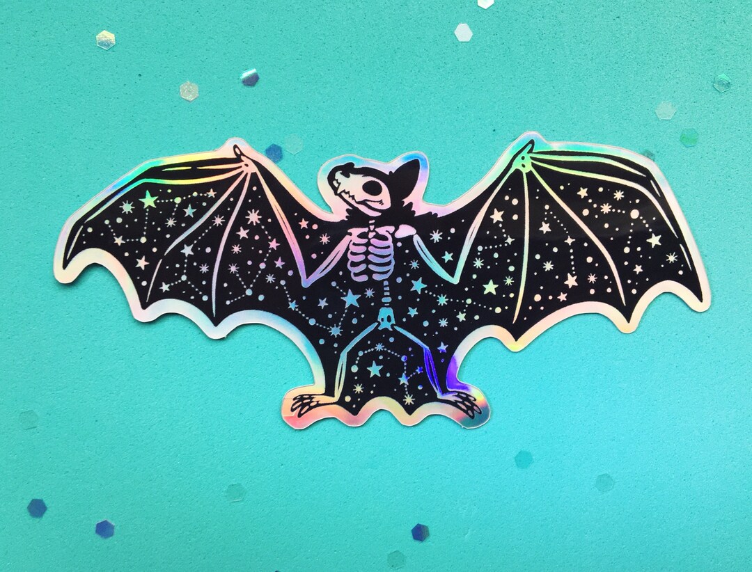Holographic Star Bat Constellation Sticker, 2 Sizes, Vinyl Decal, Bat ...