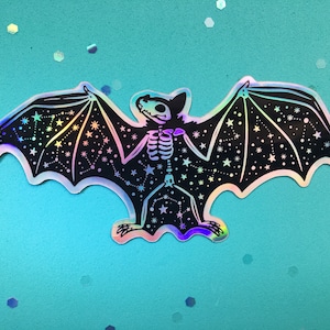 Holographic Star Bat Constellation Sticker, 2 Sizes, Vinyl Decal, Bat ...