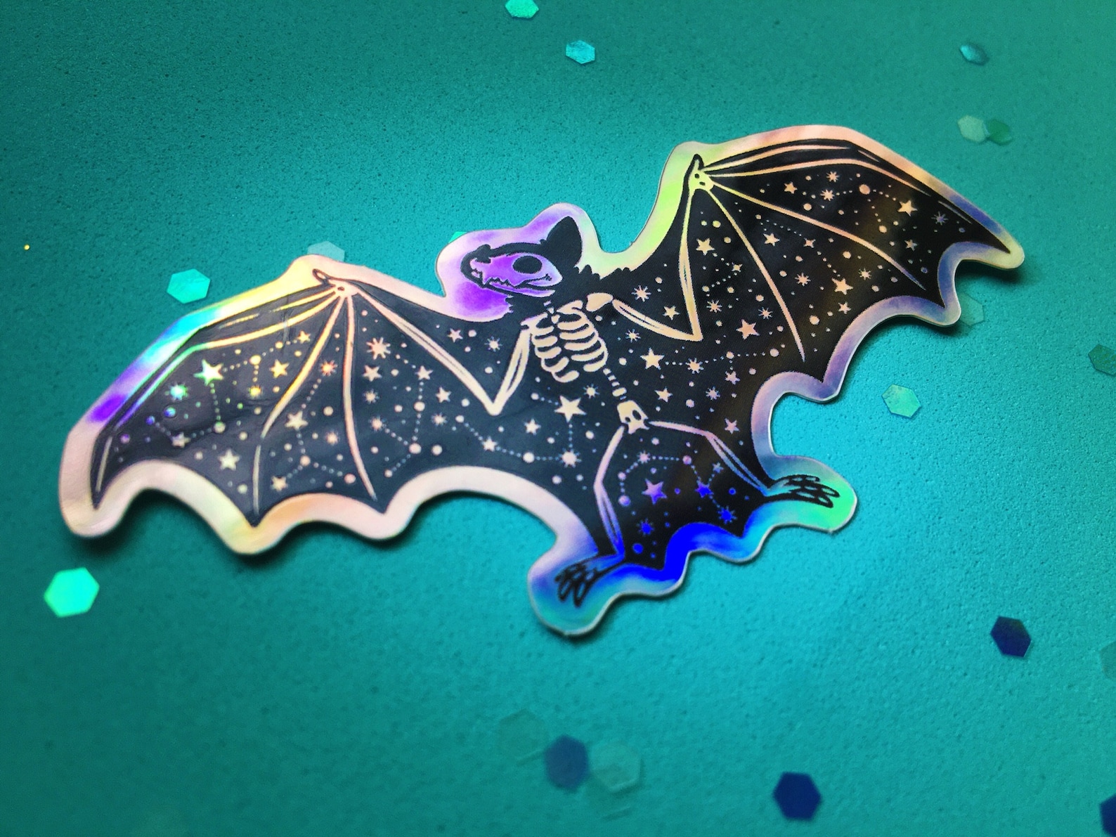 Holographic Star Bat Constellation Sticker 2 Sizes Vinyl - Etsy