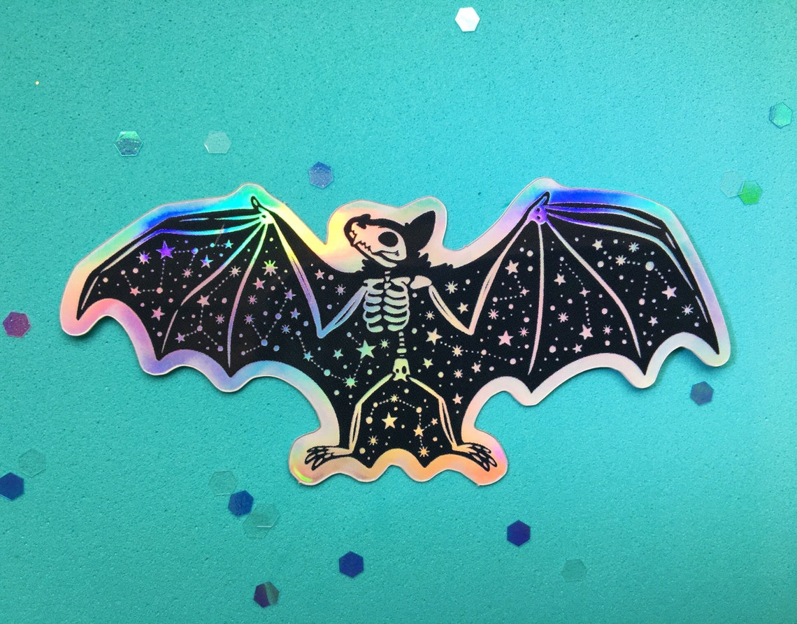 Holographic Star Bat Constellation Sticker 2 Sizes Vinyl | Etsy