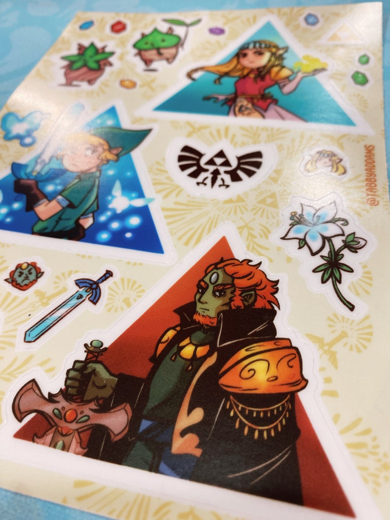 LOZ Transparent Zelda Sticker Sheet - Etsy