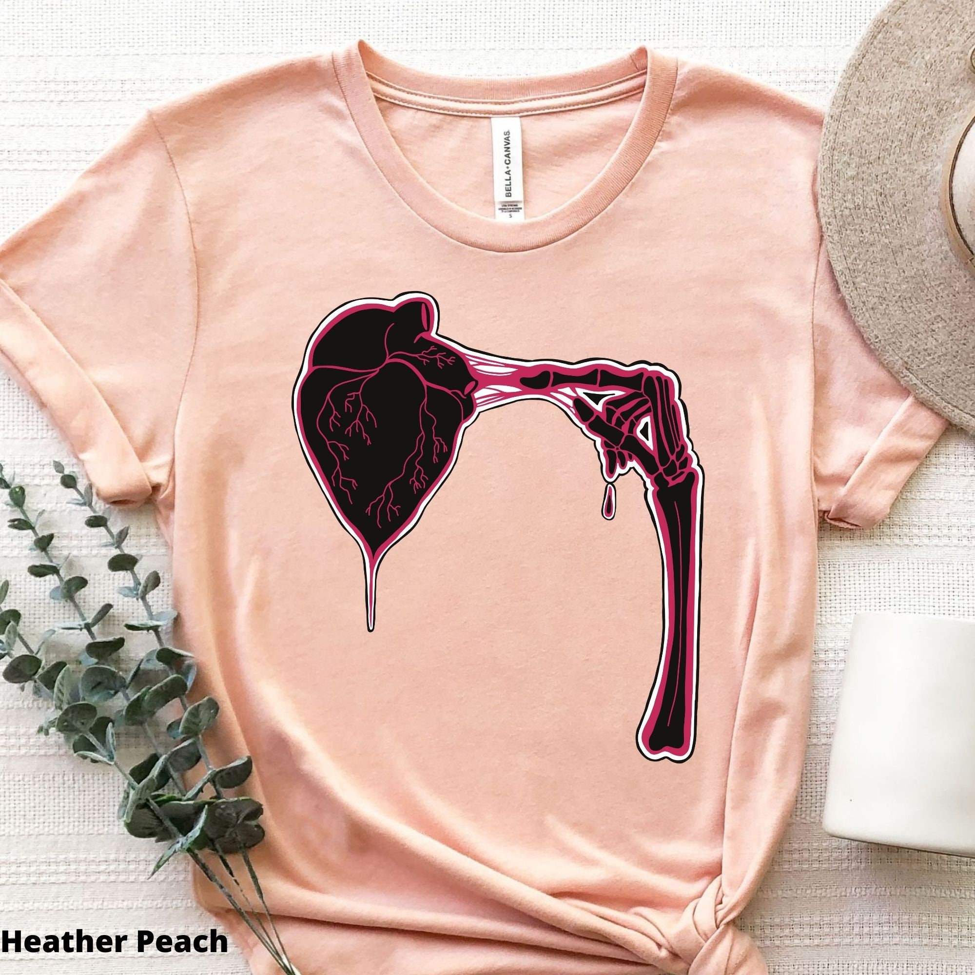 Skeleton Hand Heart Bleed Creepy Spooky Art Valentines Cupid - Etsy