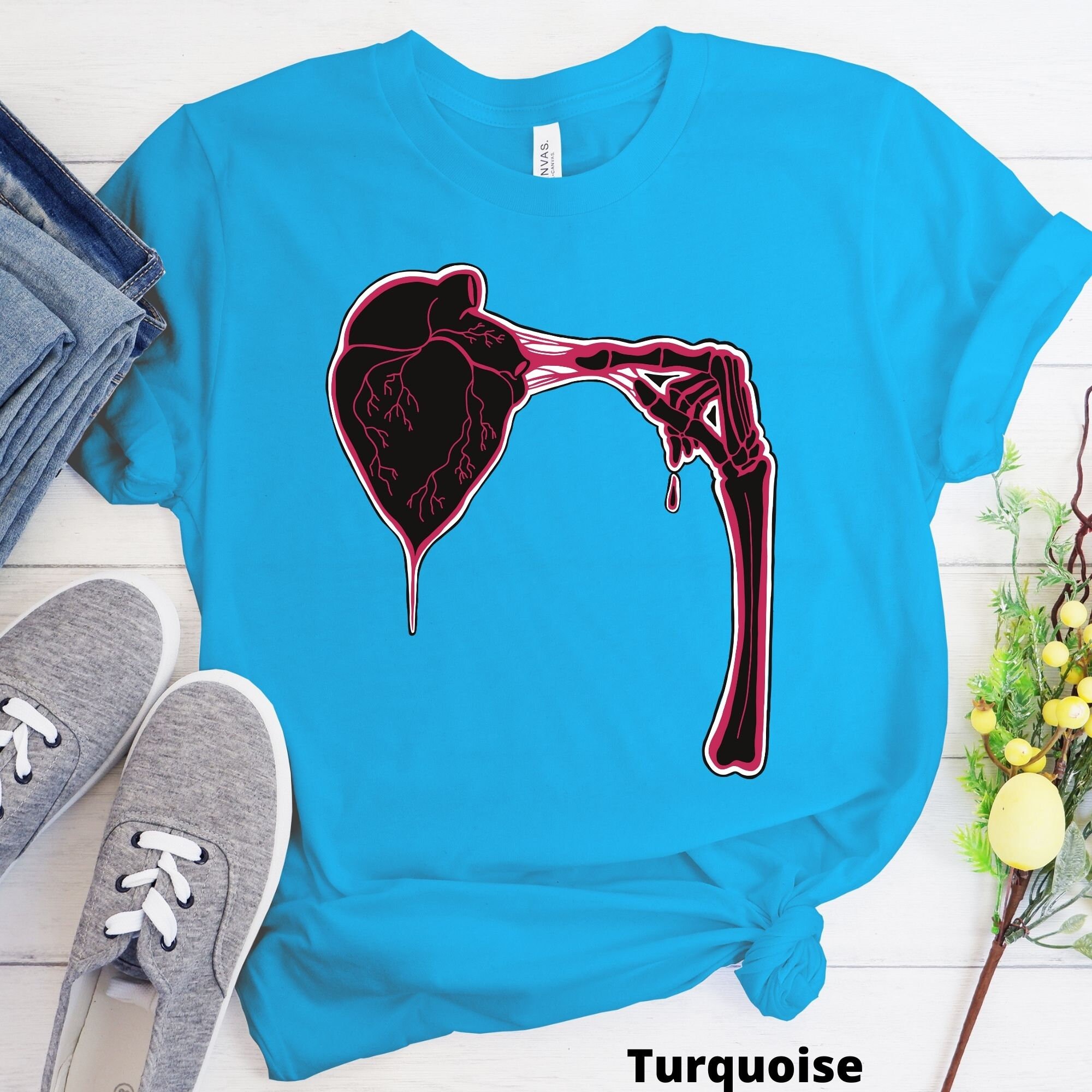 Skeleton Hand Heart Bleed Creepy Spooky Art Valentines Cupid - Etsy