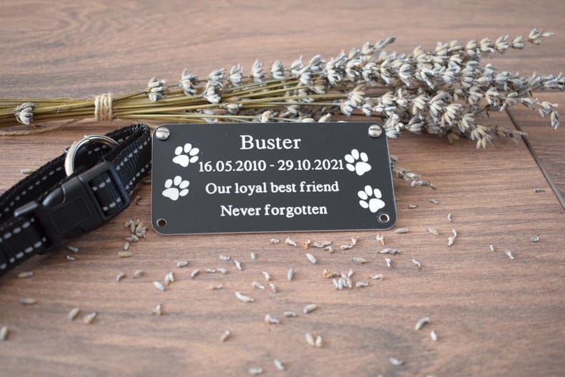 Pet Memorial Engraved Dog Plaques With Paw Prints 4" X 2" - Etsy