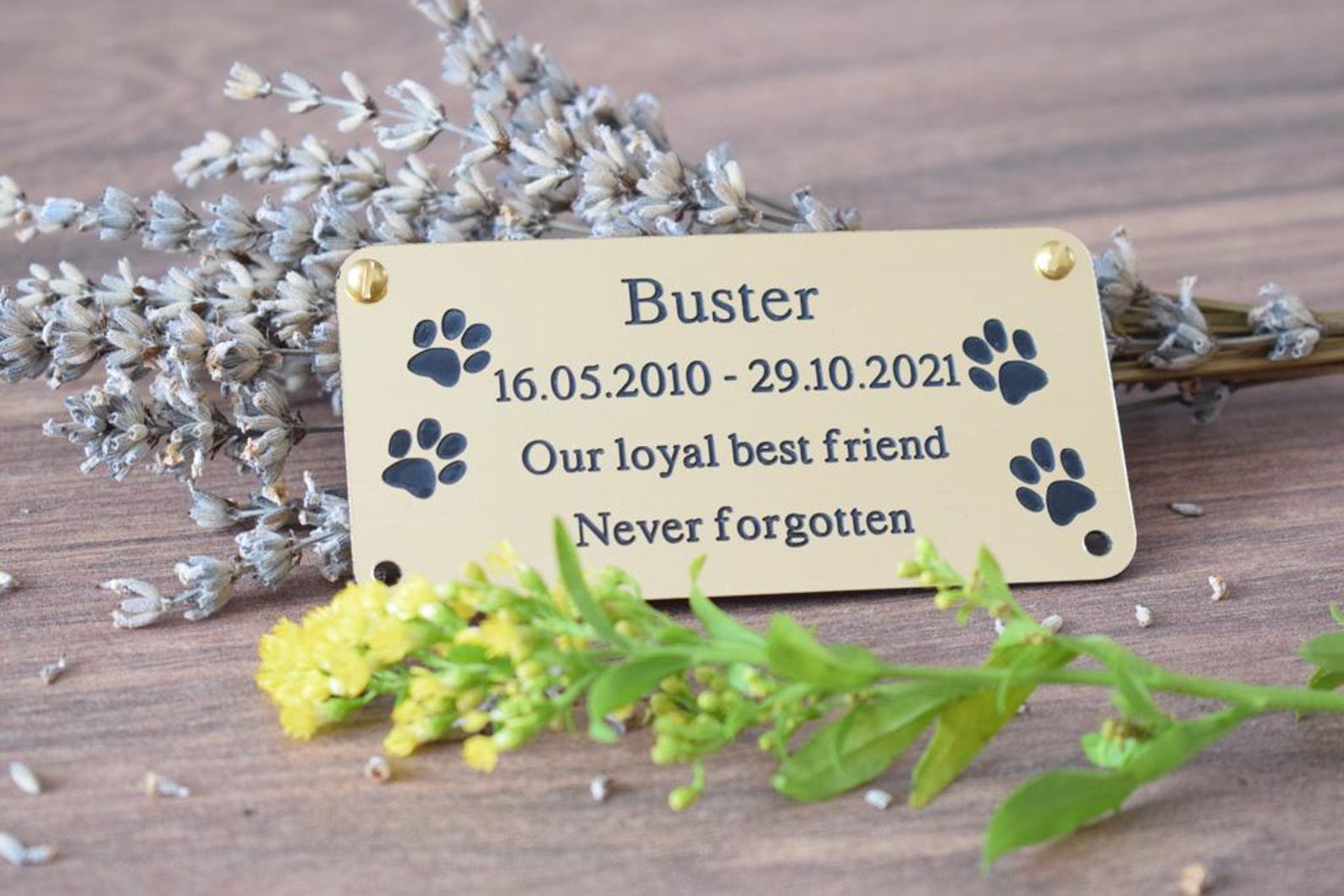 Pet Memorial Engraved Dog Plaques With Paw Prints 4" X 2" - Etsy