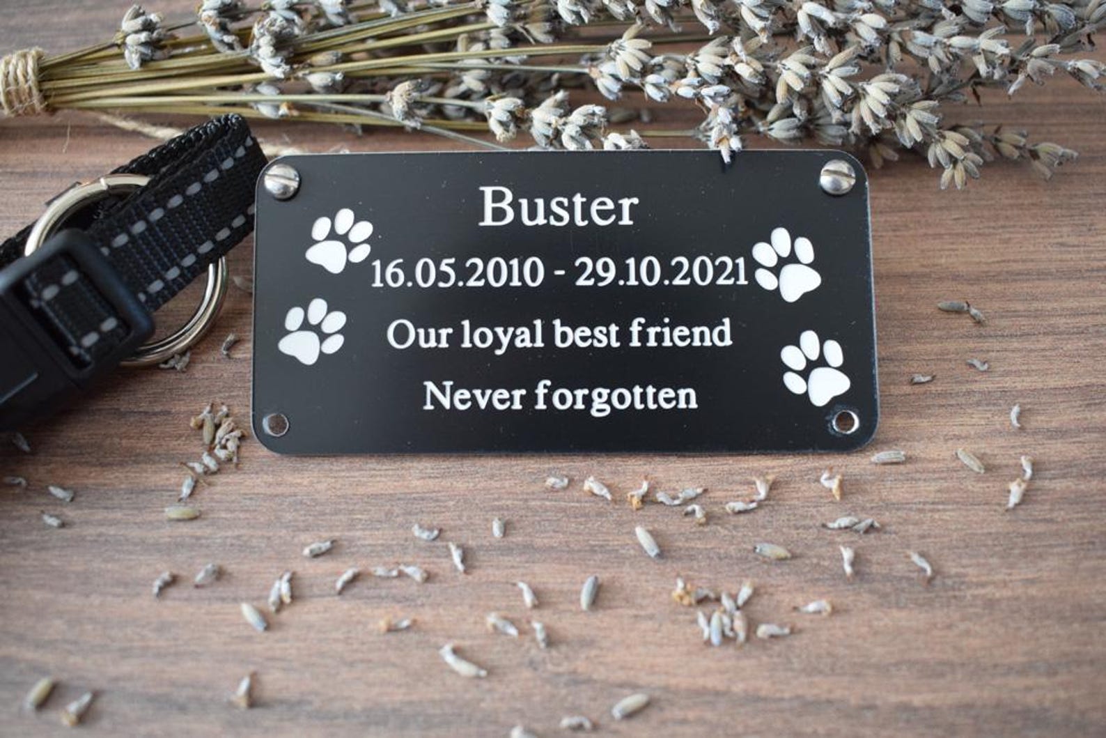 Pet Memorial Engraved Dog Plaques With Paw Prints 4" X 2" - Etsy