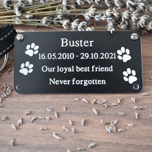 Pet Memorial Engraved Dog Plaques With Paw Prints 4" X 2" - Etsy