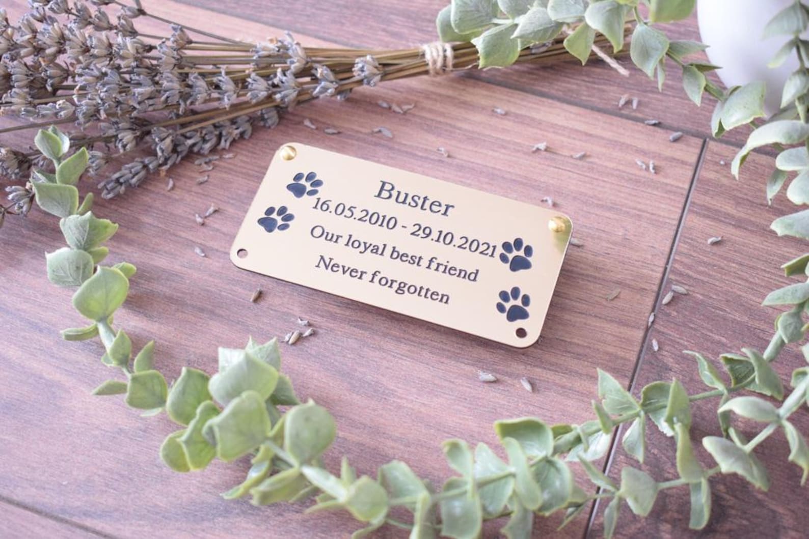 Pet Memorial Engraved Dog Plaques With Paw Prints 4" X 2" - Etsy