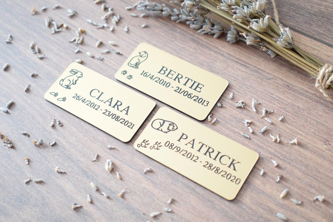Memorial Acrylic Plaques, Small Animals Plaques 2.3" X 1.1" (60mm X ...
