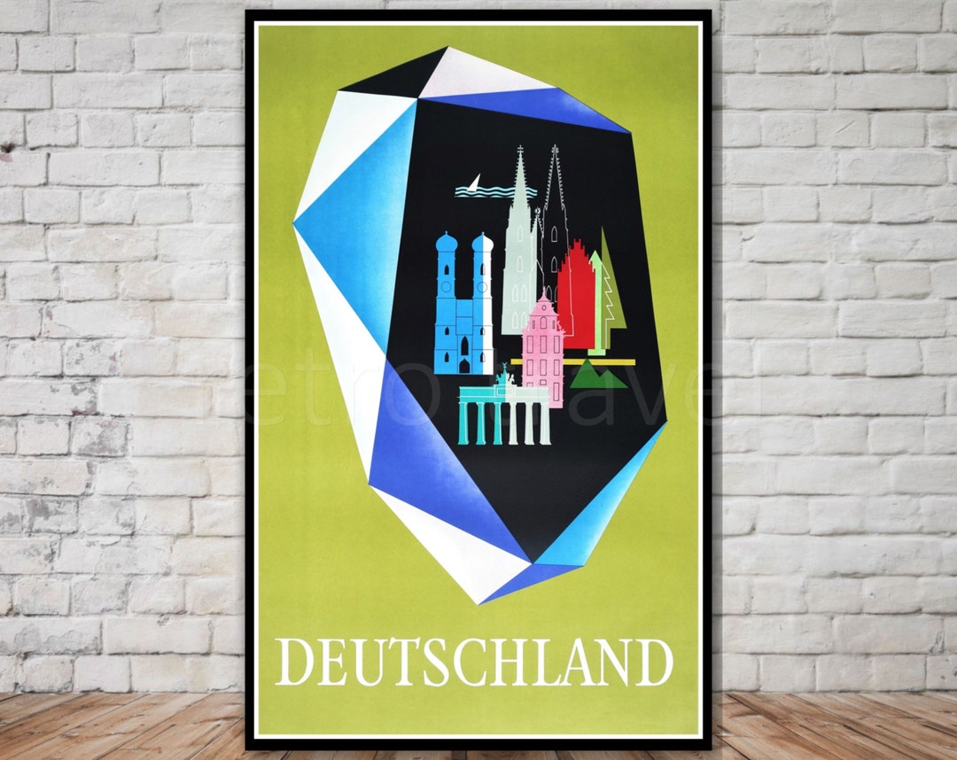 Deutschland Travel Poster, INSTANT DOWNLOAD, Retro Travel Digital Print ...