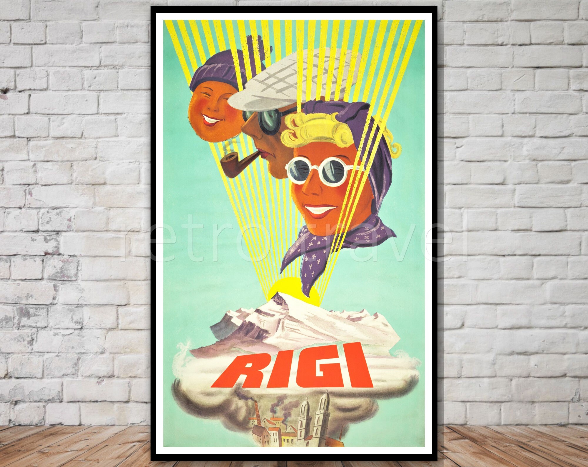 Mount Rigi, Swiss Alps Poster, INSTANT DOWNLOAD, Vintage Switzerland ...
