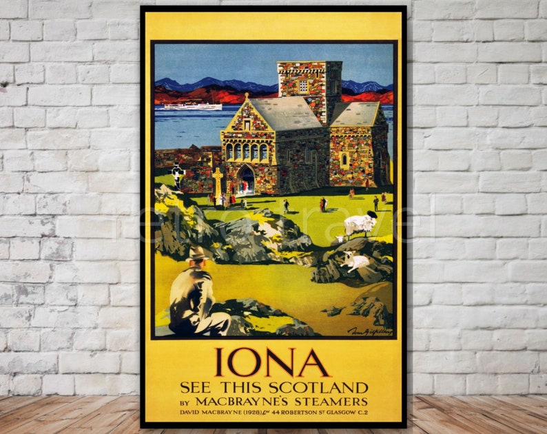 Iona Scotland Travel Poster, INSTANT DOWNLOAD, Isle of Iona, Inner ...