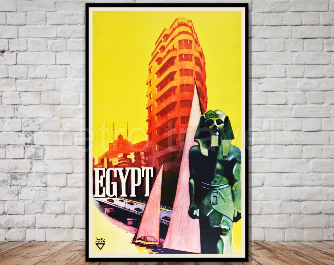 Egypt Travel Poster, INSTANT DOWNLOAD, Retro Travel Digital Print ...