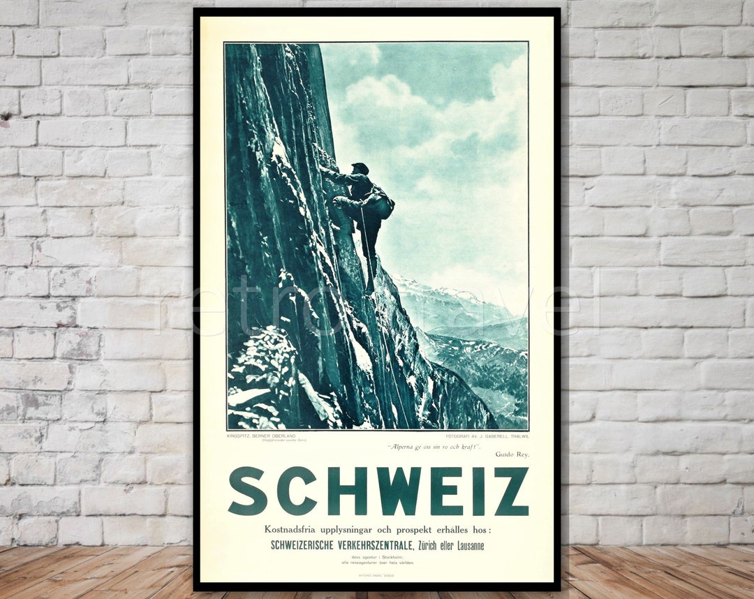 Switzerland Travel Poster, INSTANT DOWNLOAD, Retro Travel Digital Print ...
