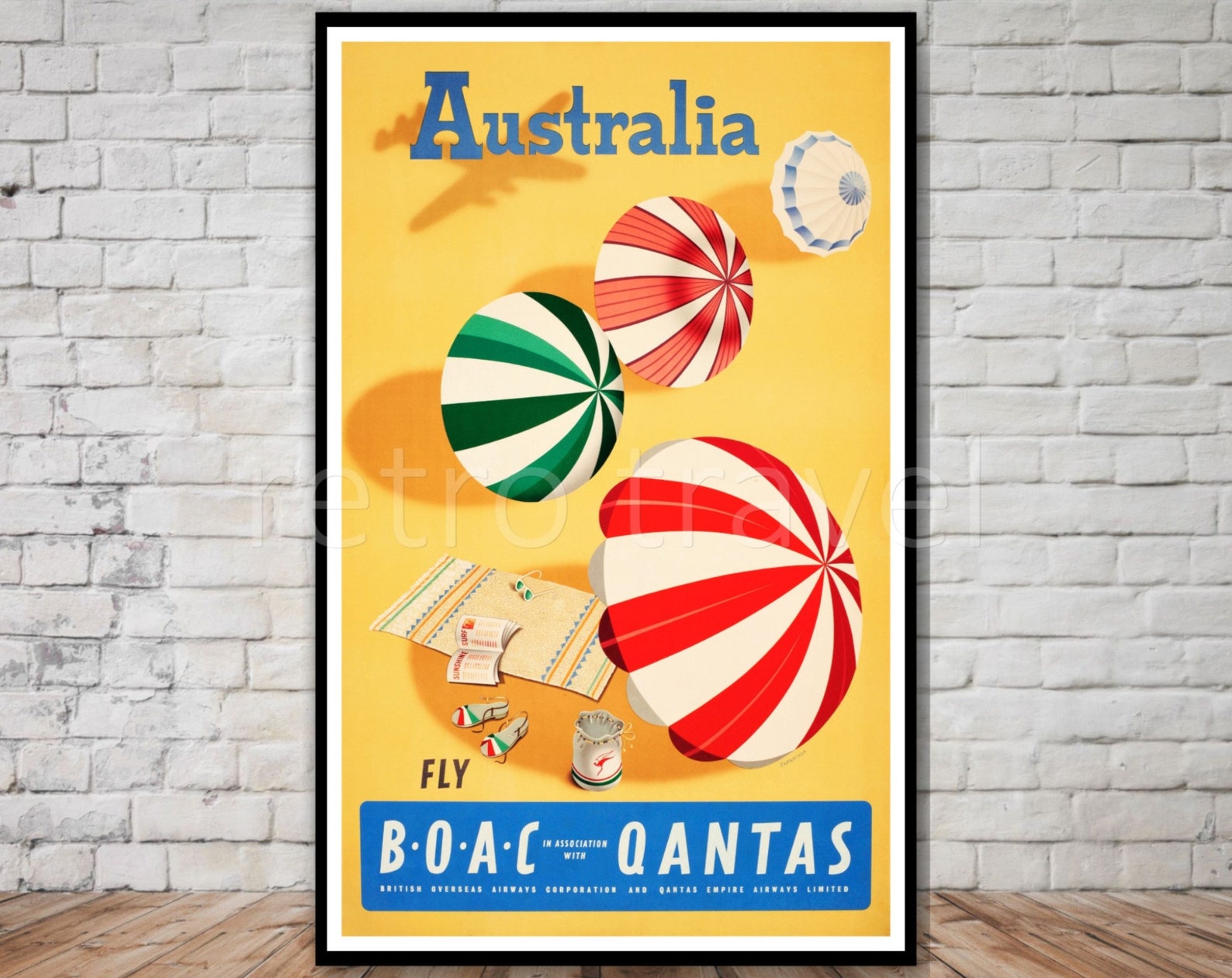 Australia Travel Poster, Qantas Airlines Poster, INSTANT DOWNLOAD ...