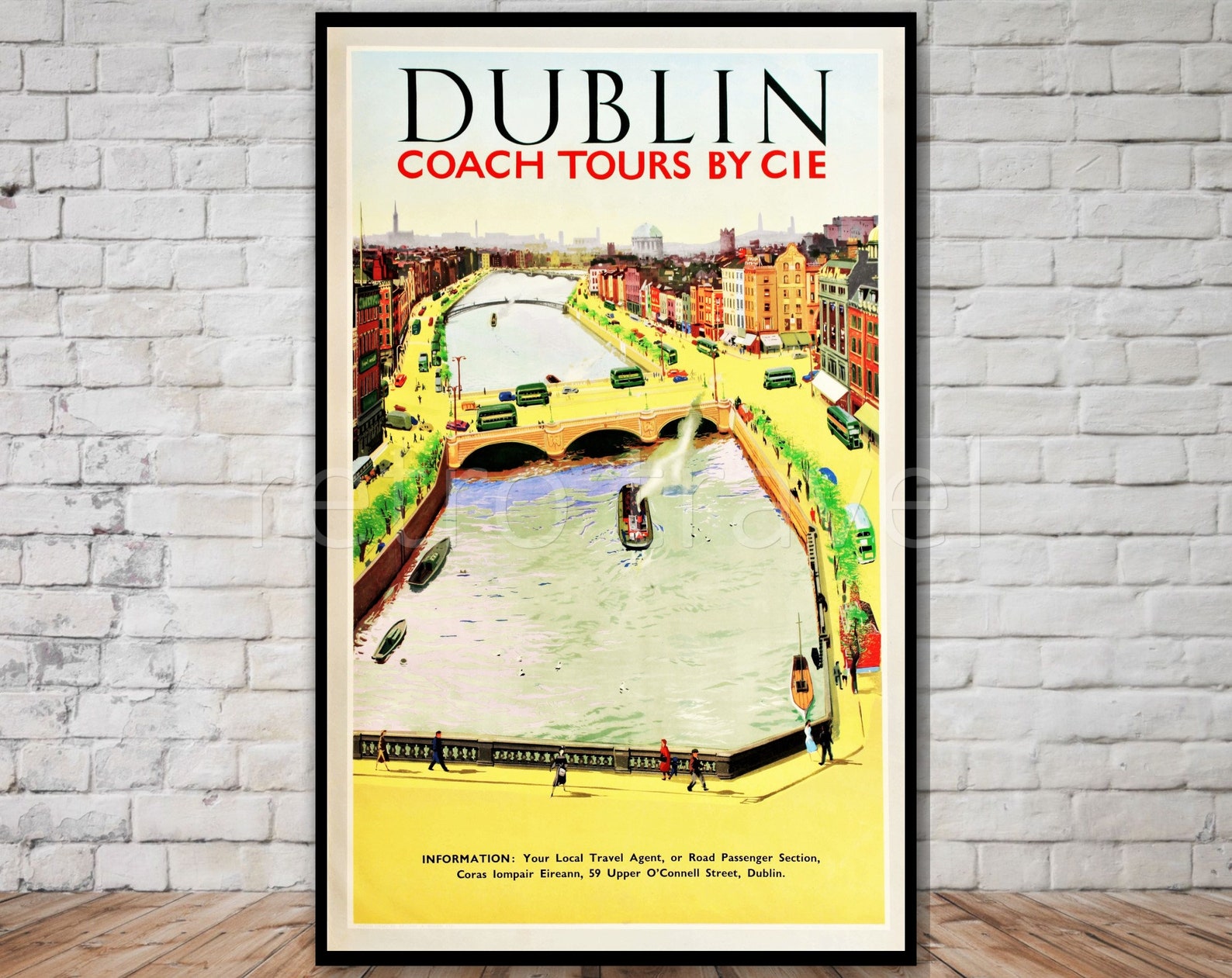Dublin Travel Poster, Dublin Ireland Coach Tours, INSTANT DOWNLOAD ...