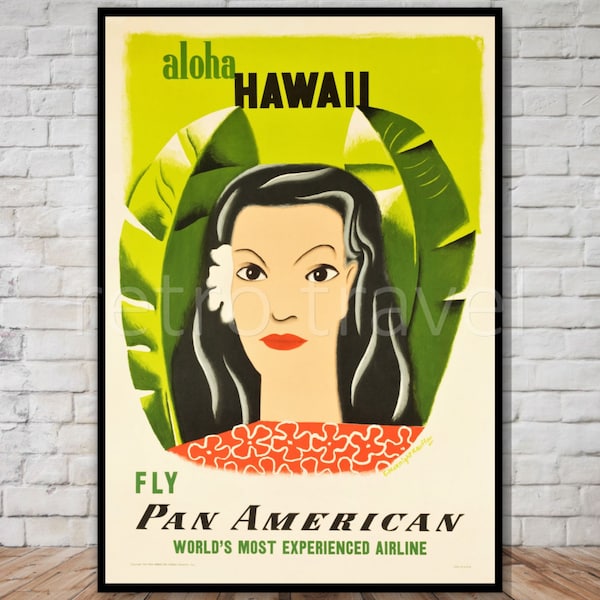 Hawaii Vintage Airlines Travel Poster - Etsy Hawaii Vintage Airlines Travel Poster - Etsy