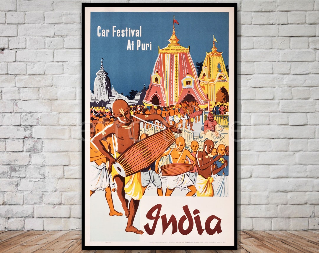 Puri India Travel Poster, Ratha Yatra Festival, INSTANT DOWNLOAD ...