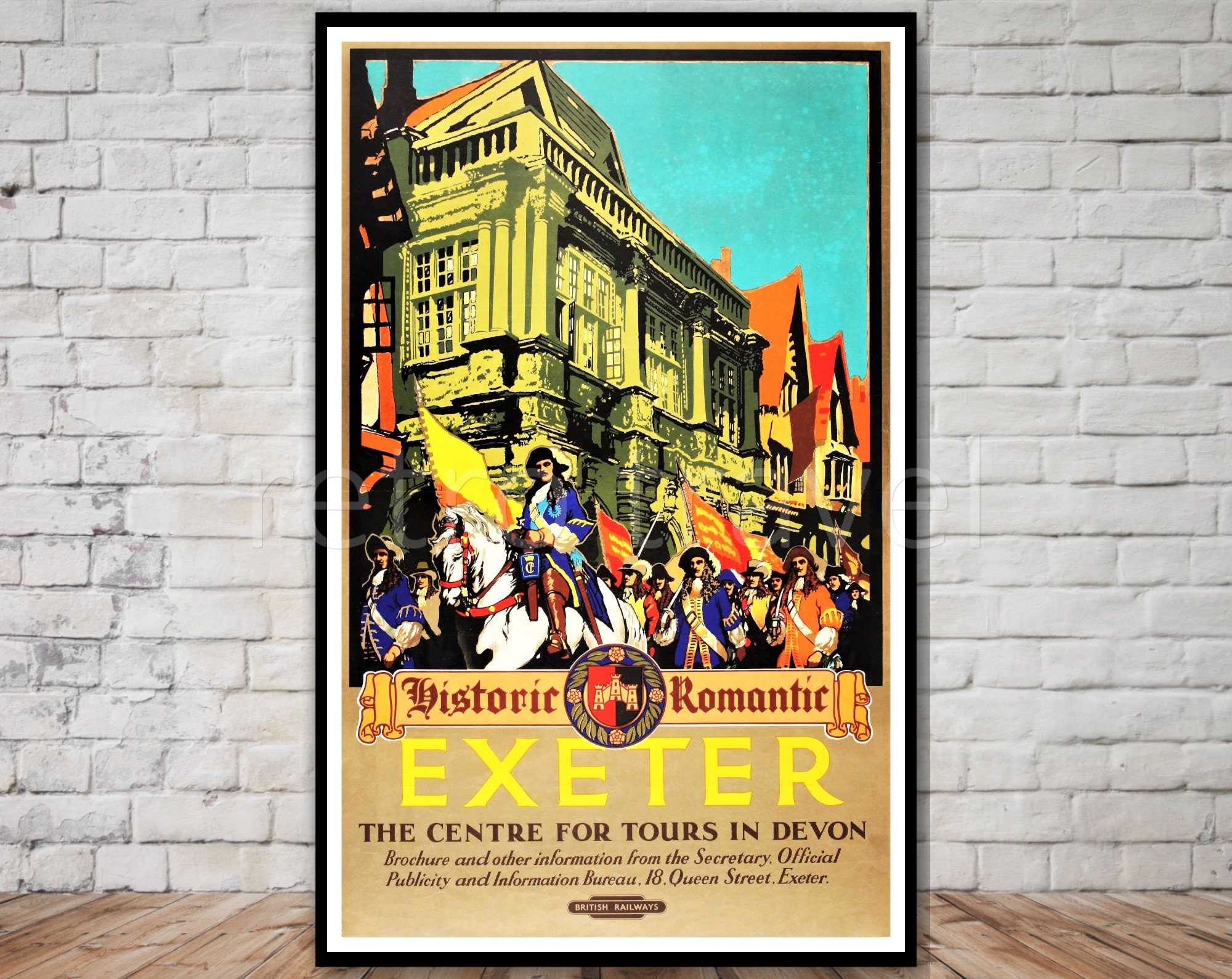 British Railways Travel Poster Historic Romantic Exeter - Etsy UK