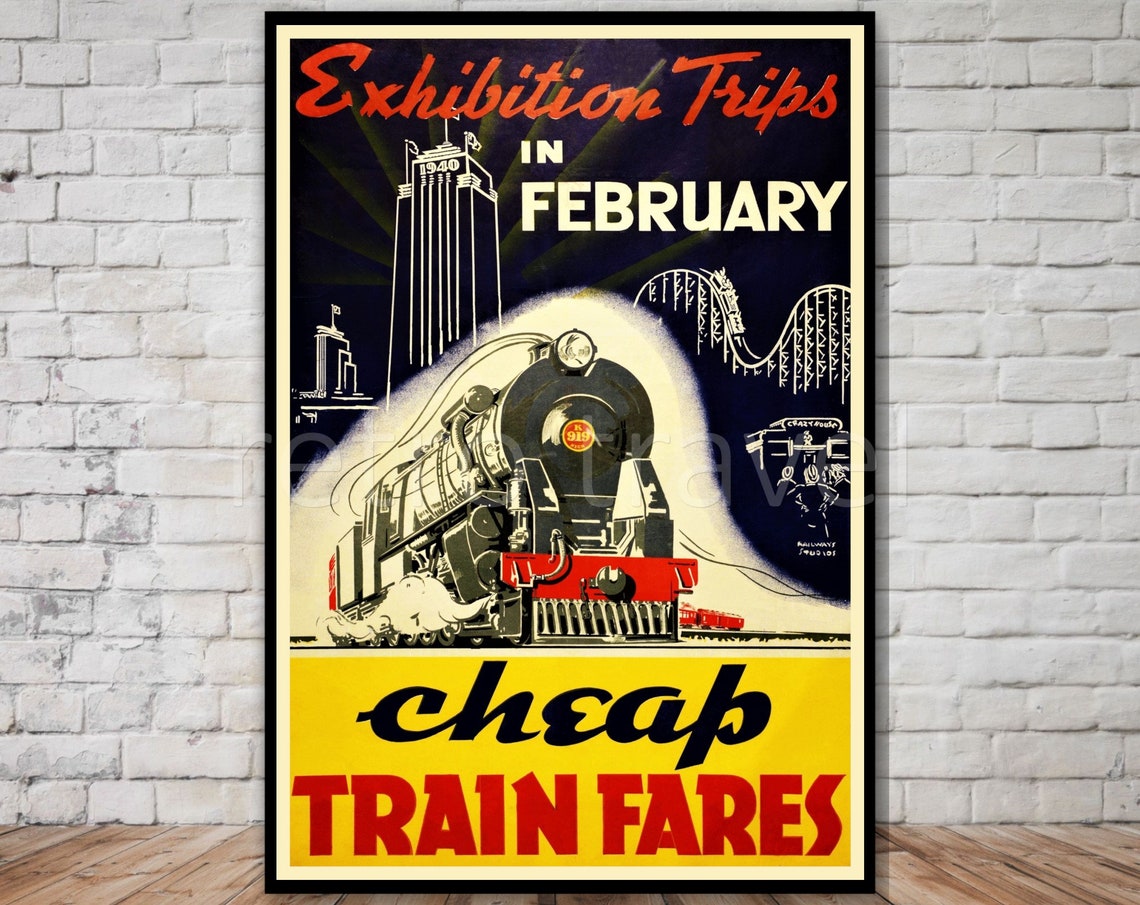 Vintage Train Poster Download, Art Deco Train Poster, INSTANT DOWNLOAD ...