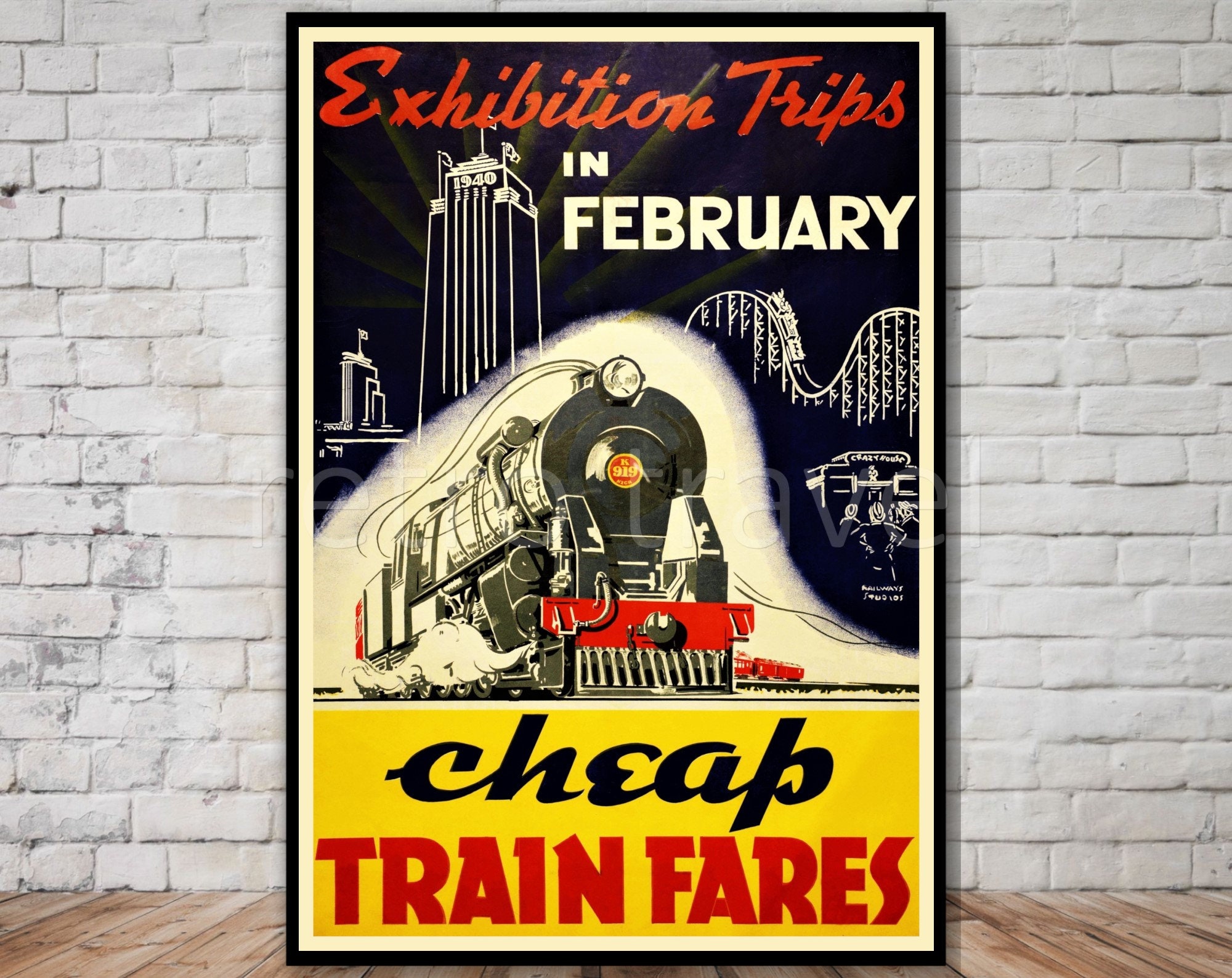 Vintage Train Poster Download, Art Deco Train Poster, INSTANT DOWNLOAD ...