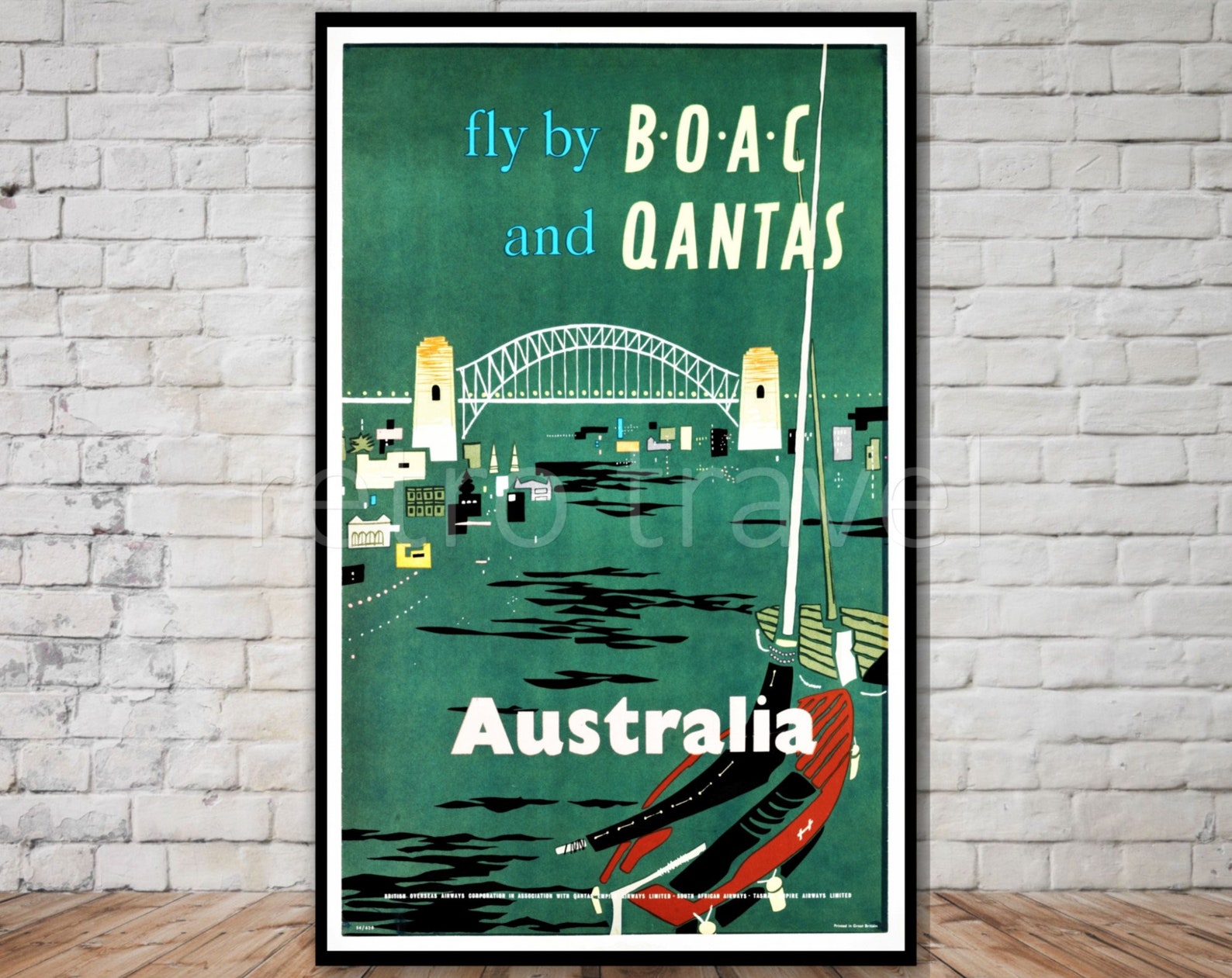 Australia Travel Poster Sydney Harbor Bridge INSTANT - Etsy