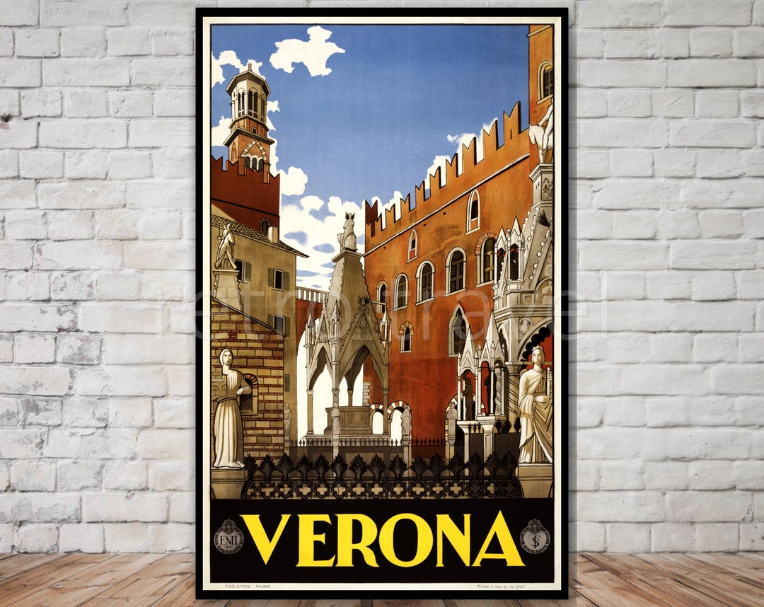 Verona Italy Travel Poster, INSTANT DOWNLOAD, Vintage Italian Travel ...