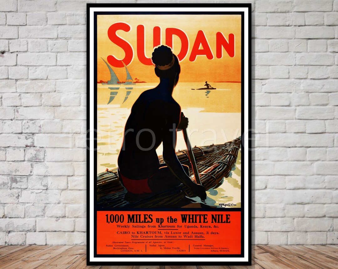 Sudan Travel Poster, Nile Cruises, Cairo, Khartoum, INSTANT DOWNLOAD ...