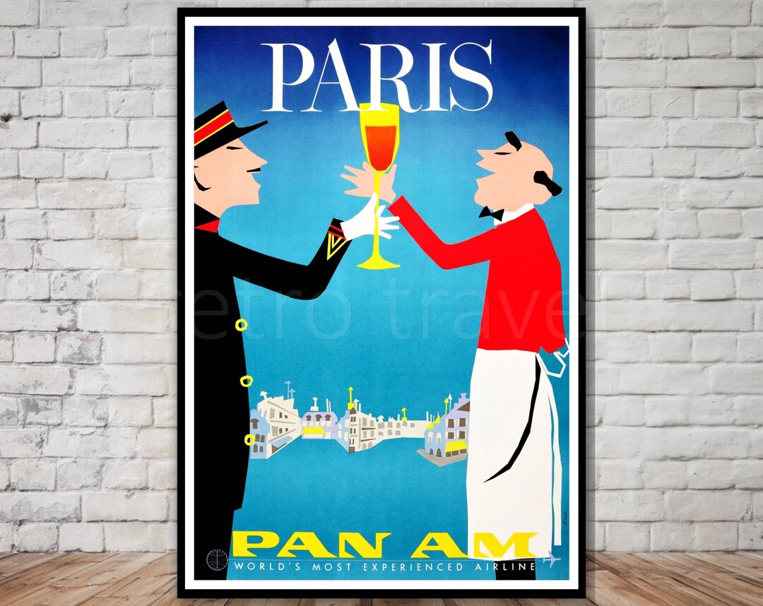 Vintage Paris Travel Poster Download, Pan Am Travel Poster, INSTANT ...