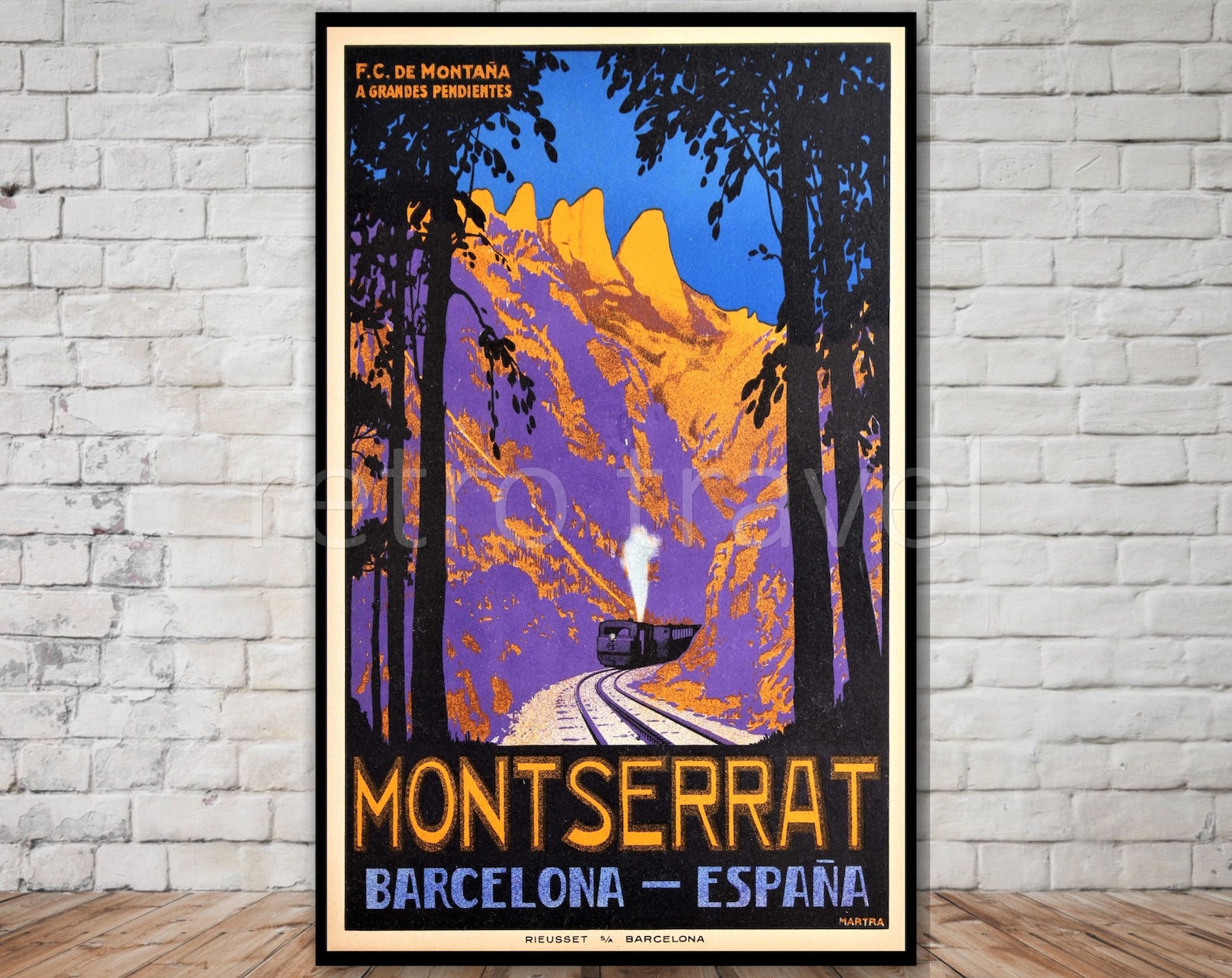 Montserrat Spain Travel Poster, INSTANT DOWNLOAD, Retro Travel Digital ...