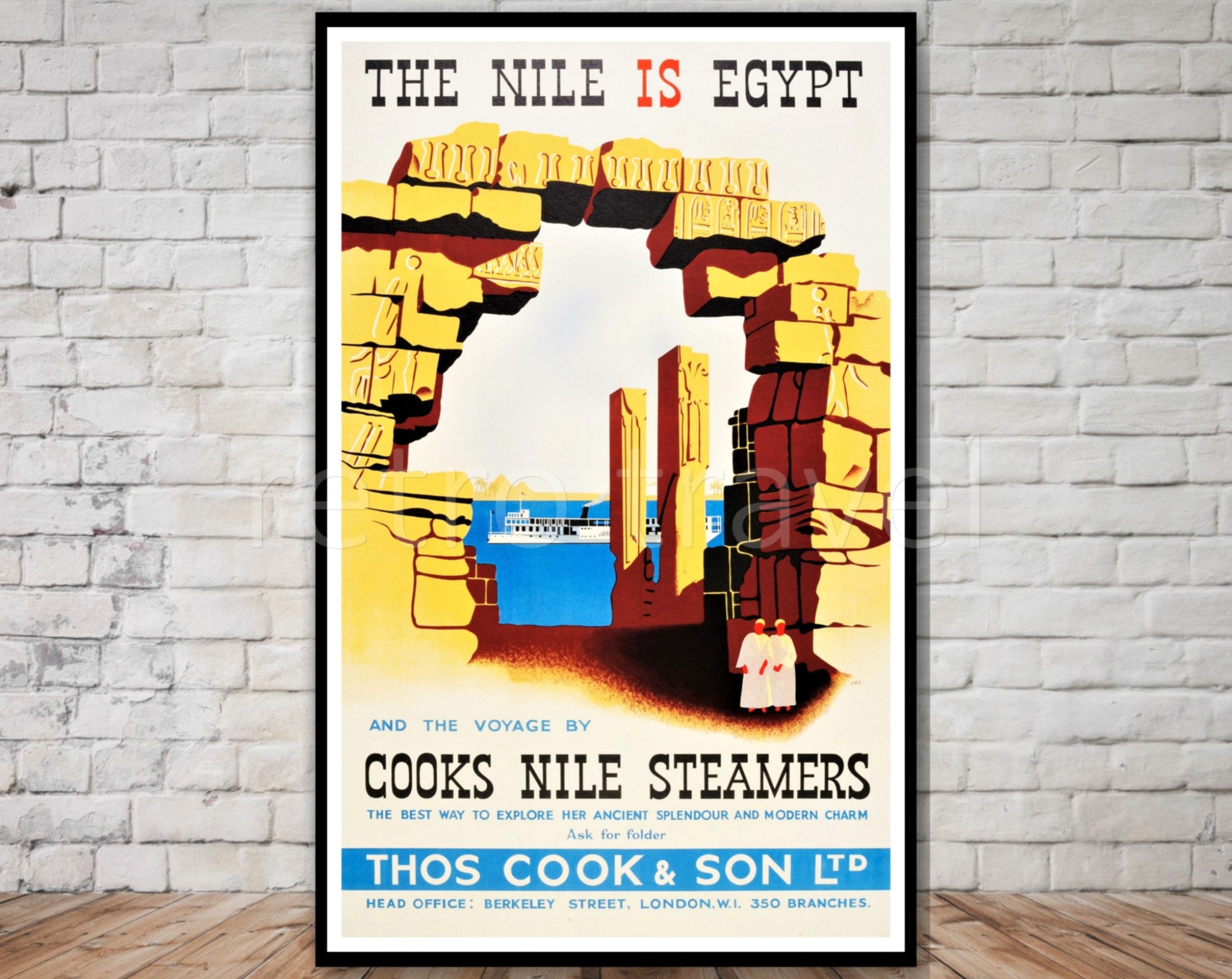 Nile River Egypt Travel Poster, INSTANT DOWNLOAD, Cooks Steamers ...