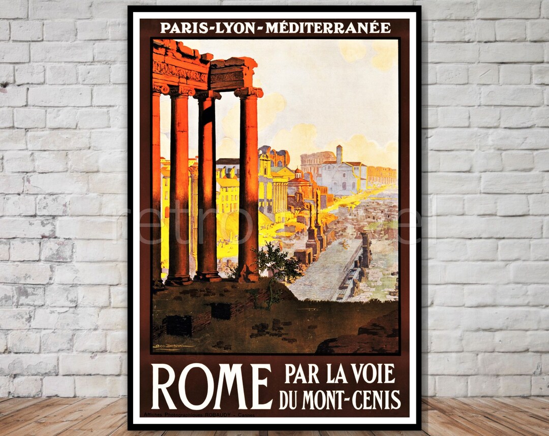 Rome Travel Poster, Mont Cenis, INSTANT DOWNLOAD, Retro Travel Digital ...