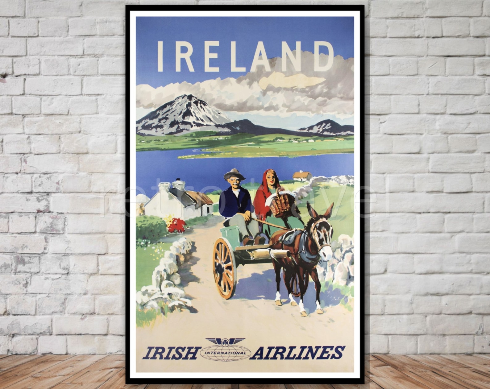 Ireland Travel Poster, Irish Airlines Poster, INSTANT DOWNLOAD, Retro ...