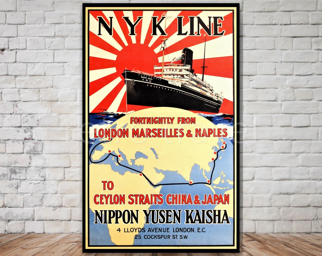 Japan Travel Poster, NYK Line, Ocean Liner Print, INSTANT DOWNLOAD ...