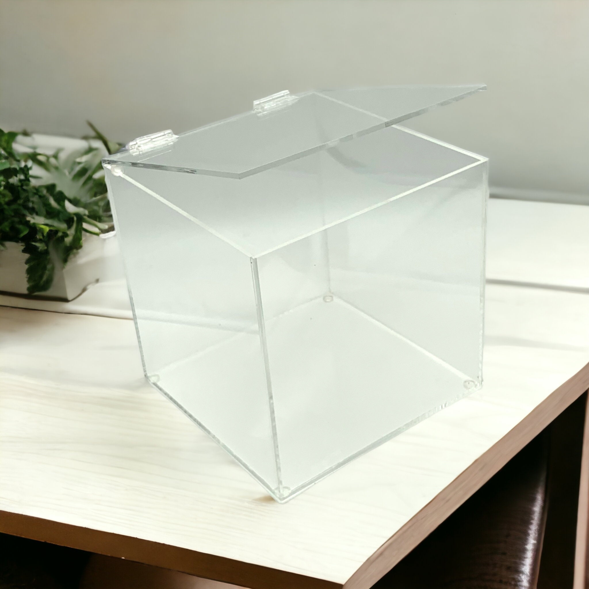 Clear Acrylic 5-sided Box W/ Hinged Lid - Etsy