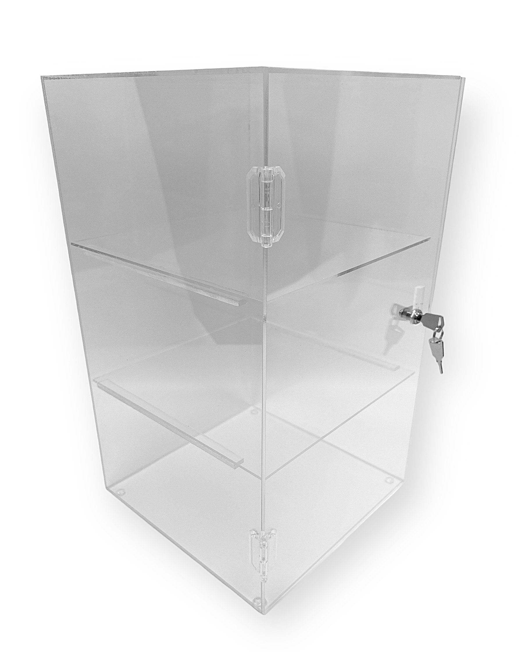 Crystal Clear Acrylic Shelving Cabinet Display W/hinged Lockable Door ...