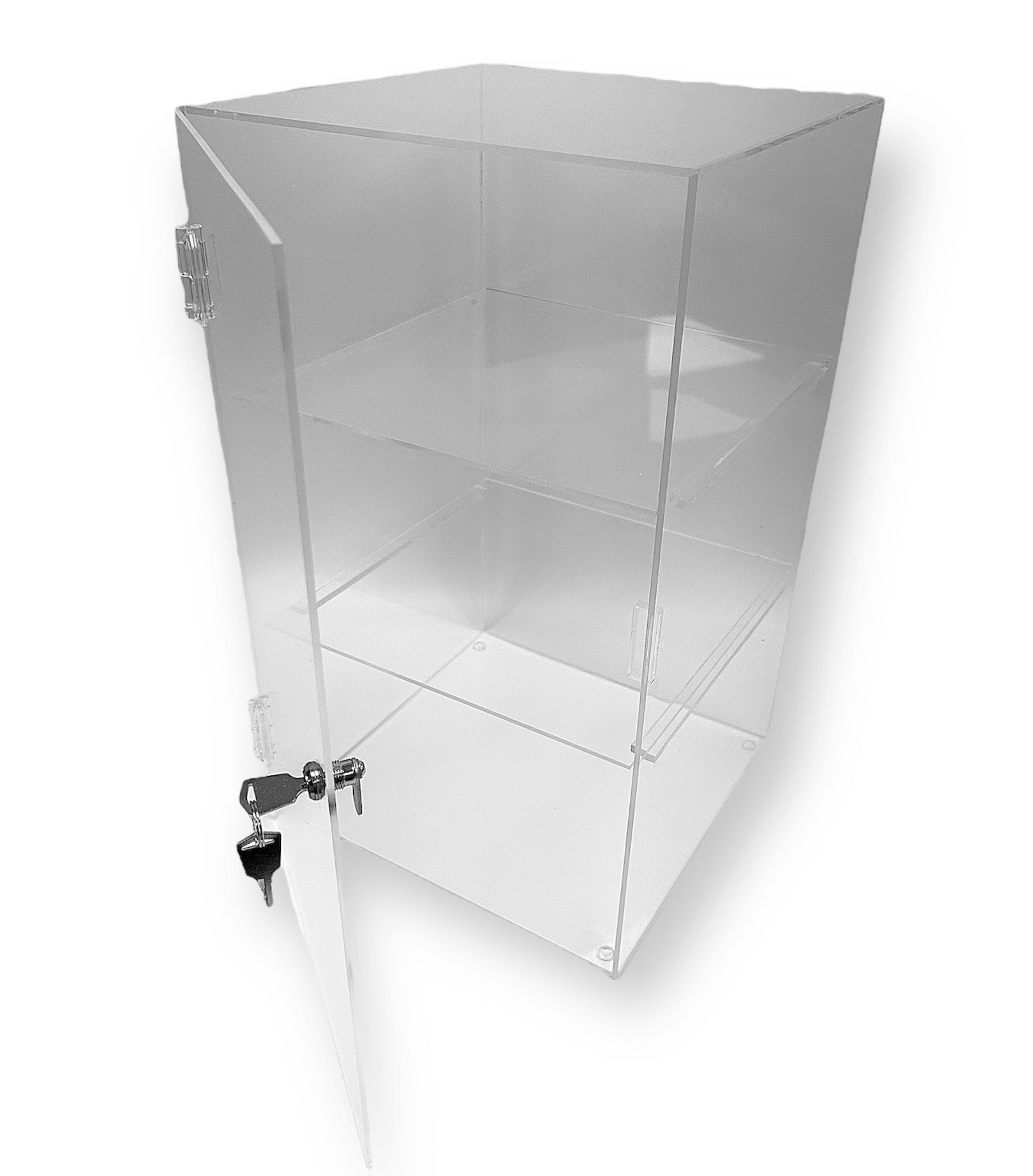 Crystal Clear Acrylic Shelving Cabinet Display W/hinged Lockable Door ...