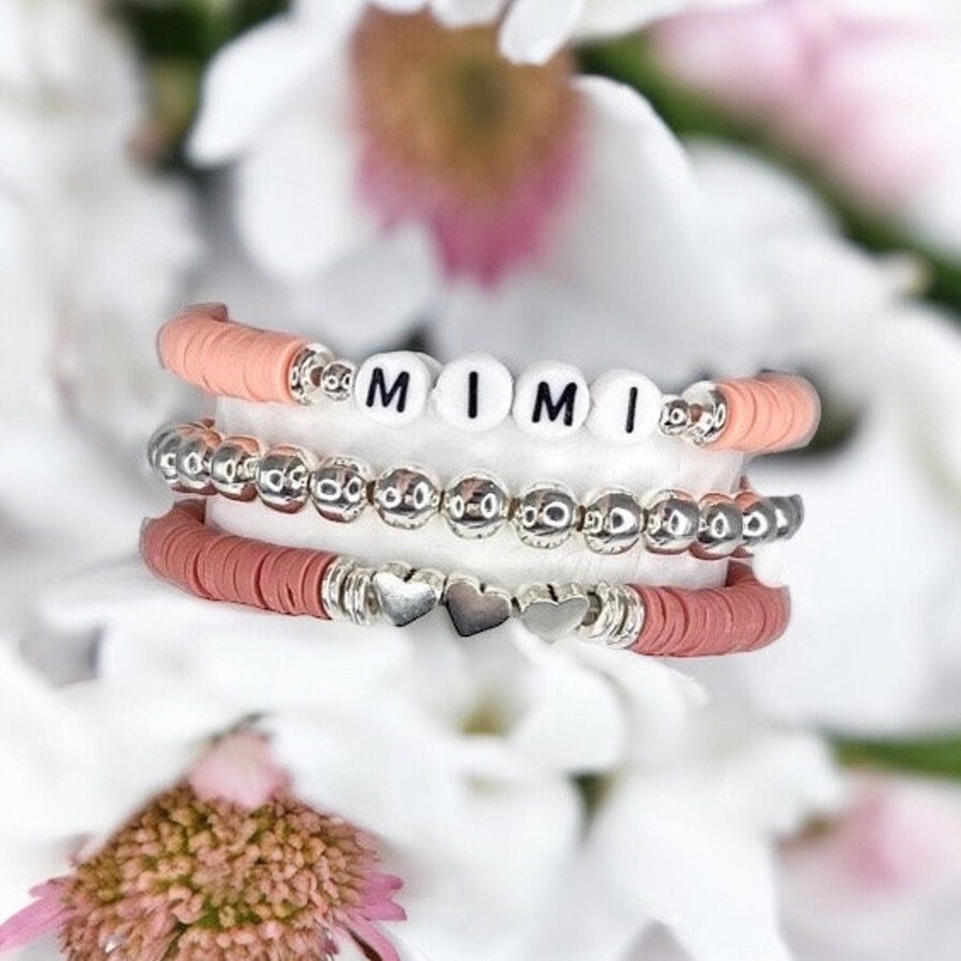 Custom Mimi Beaded Bracelet Set / Mother's Day Gift / Heishi Bracelet ...
