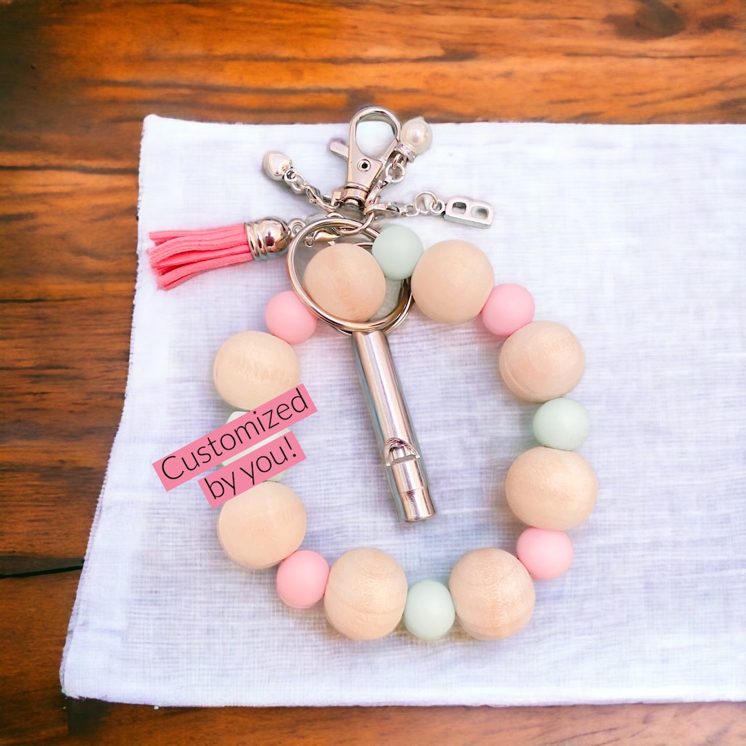 Wristlet Keychain / Silicone Wood / Personal Protection Safety ...